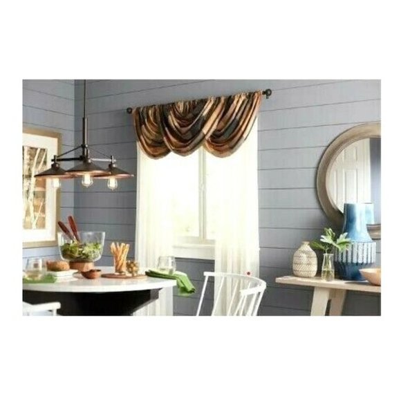Allen + Roth | Accents | Allen Roth Raja Jacquard Window Valance Brown ...